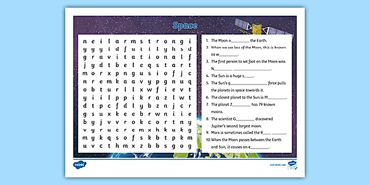 Space Word Search Age 9-11 (teacher made) - Twinkl