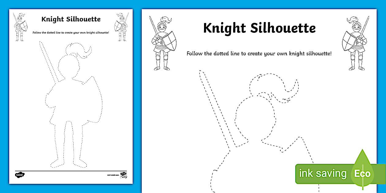 Knight Silhouette Drawing Activity (teacher made) - Twinkl