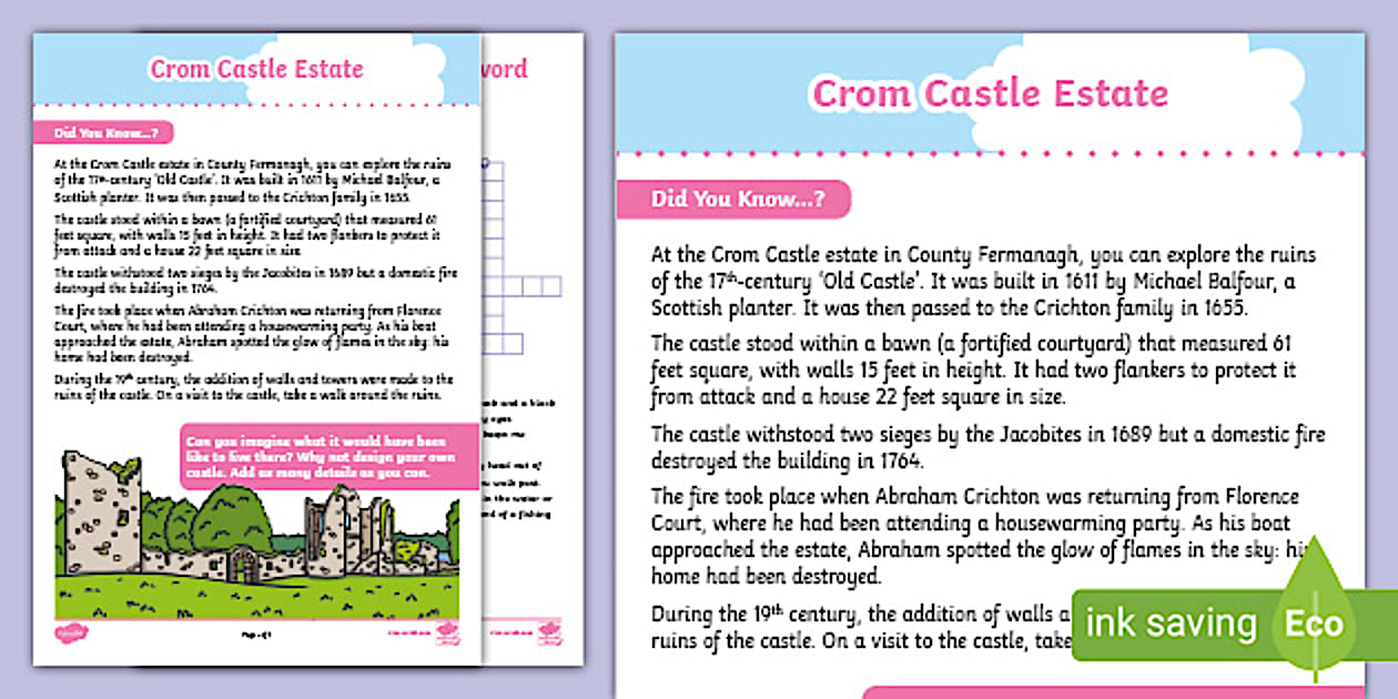 Fact File on the Crom Castle Estate (teacher made) - Twinkl