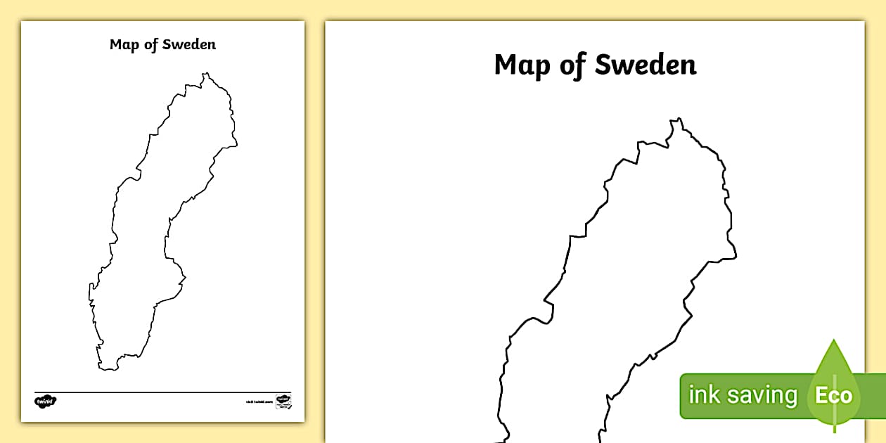 Sweden Map Colouring Page