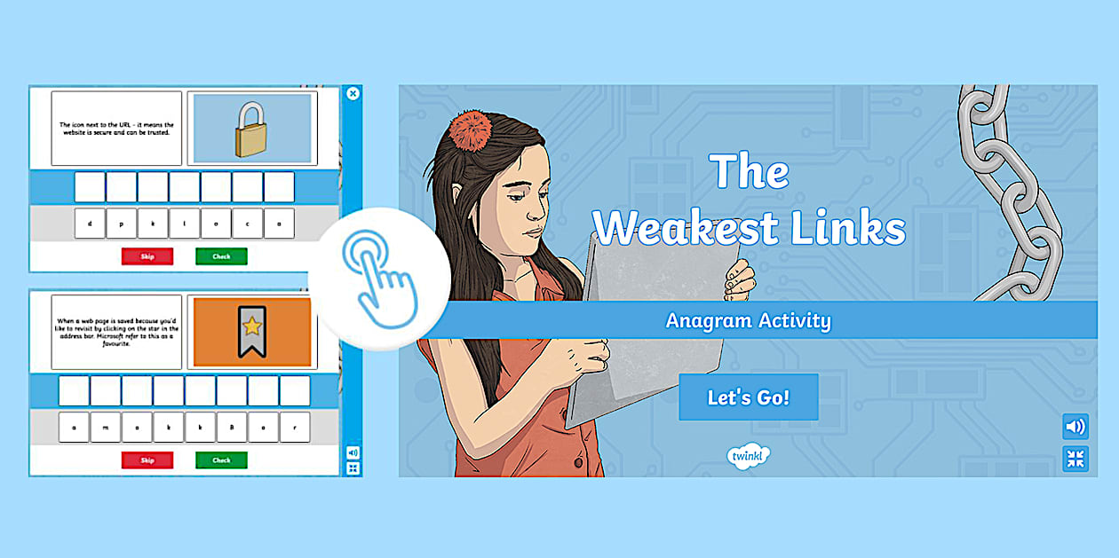 The Weakest Links Anagram Interactive Word Game - Twinkl