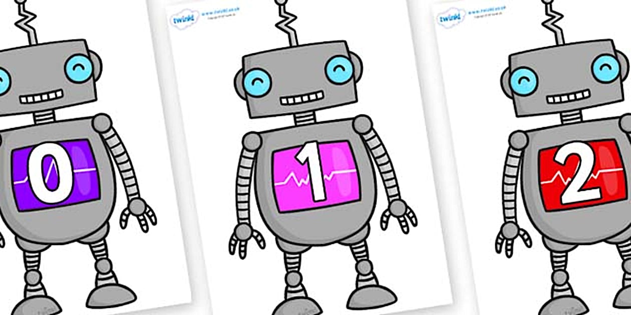 Numbers 0-100 on Robots (teacher made) - Twinkl