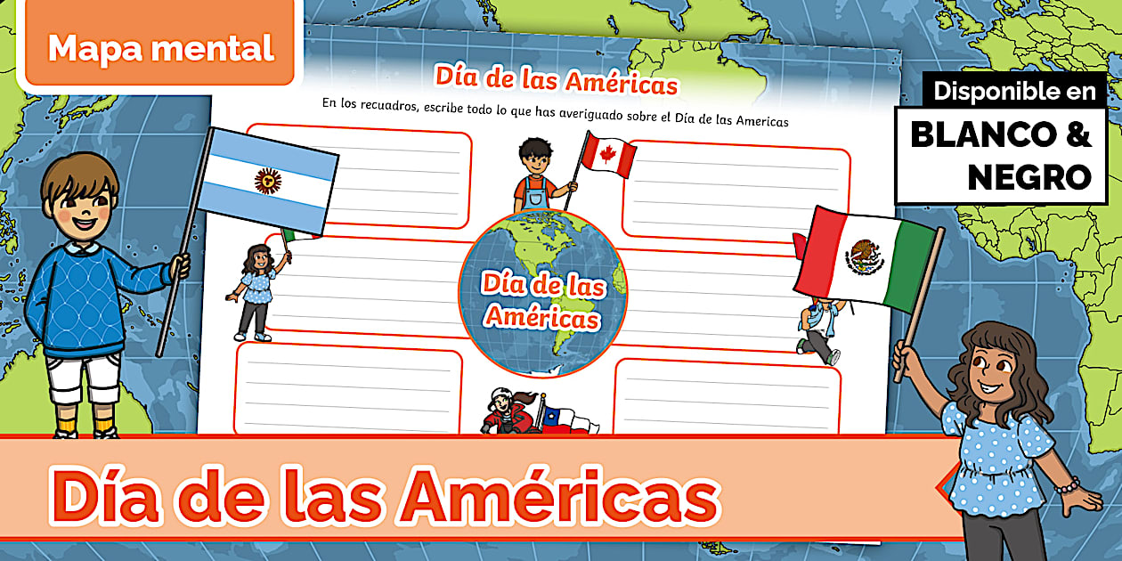 Mapa conceptual del Día de las Américas | Materiales Twinkl