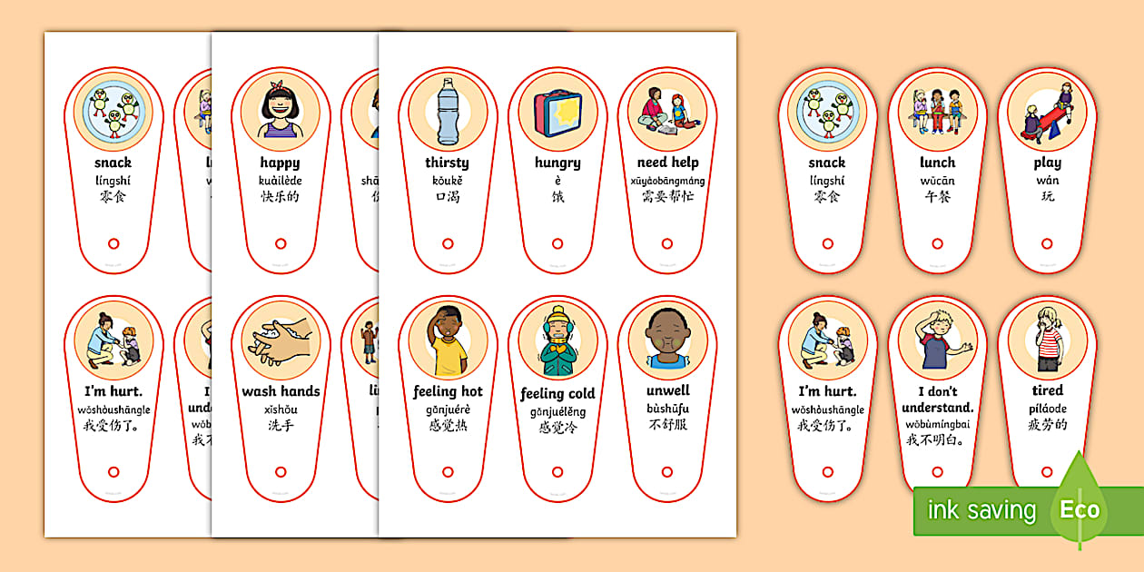 Editable Daily Routine Communication Fan - English/Mandarin Chinese/Pinyin