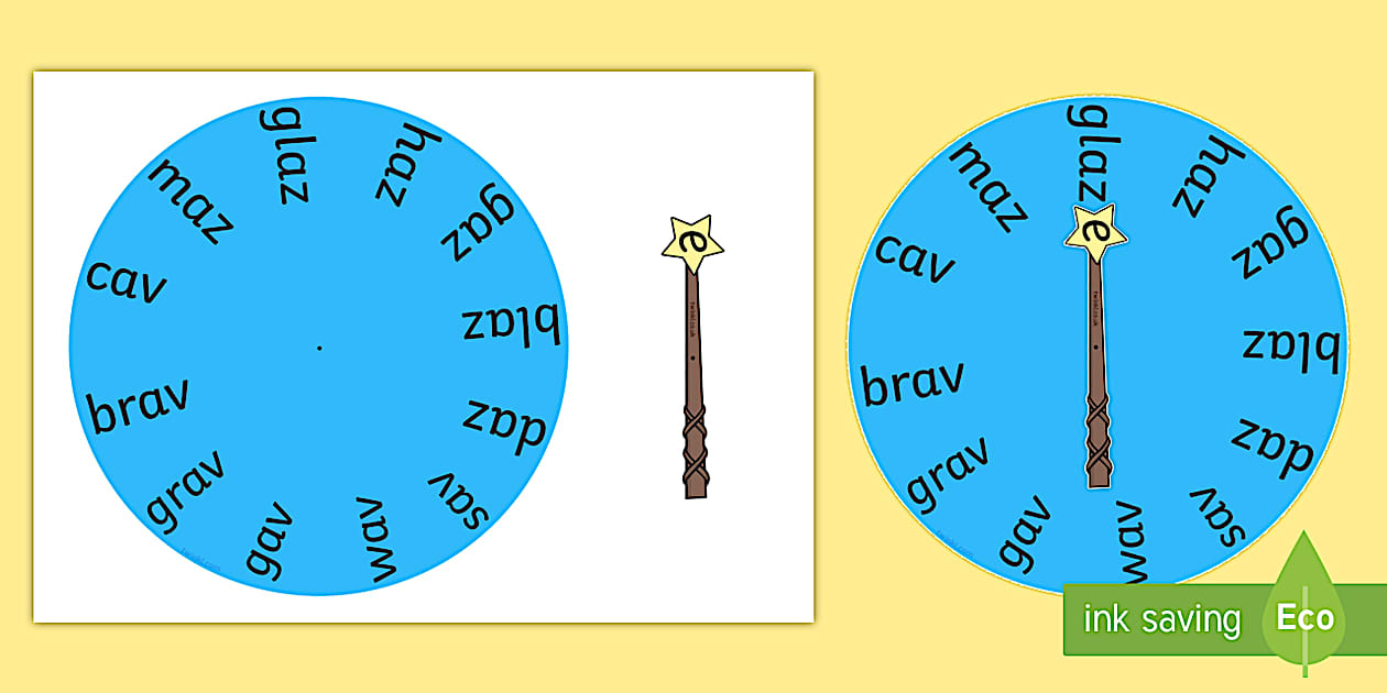 Editable Magic e Wand Wheels 'Long a' (teacher made)