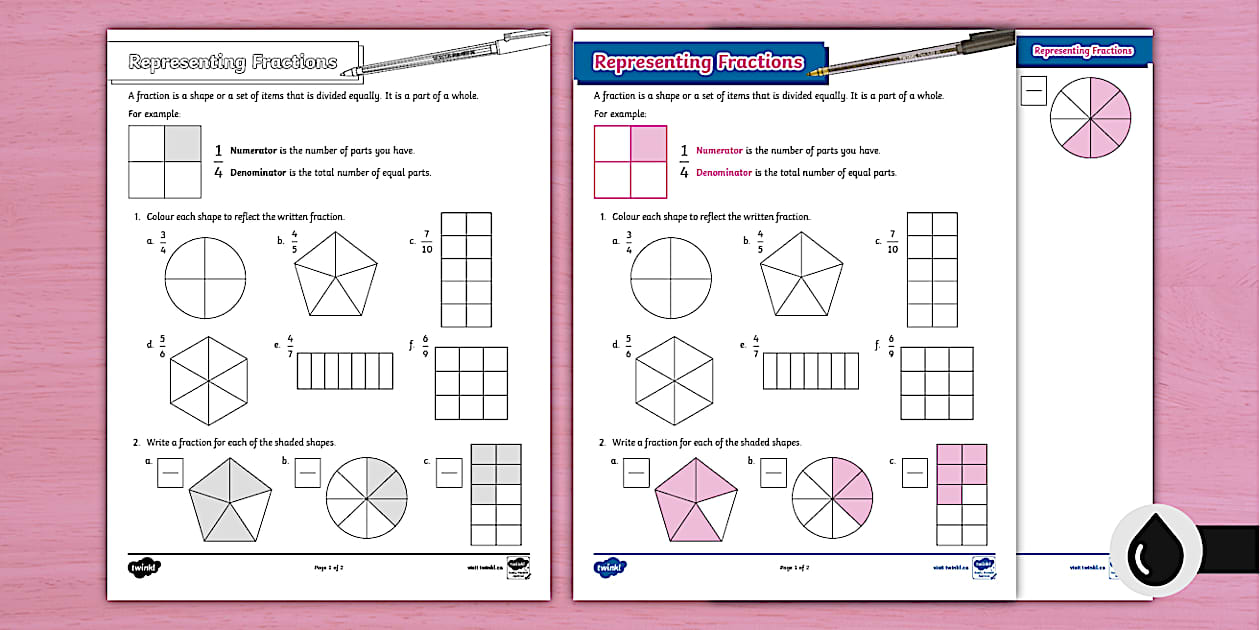Representing Fractions Activity (Teacher-Made) - Twinkl