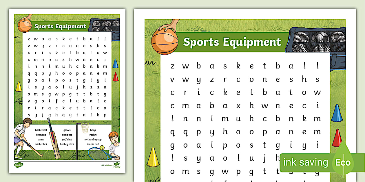 Sports Equipment Word Search (teacher made) - Twinkl