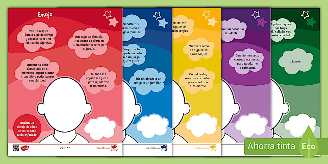 Manejo de emociones - carteles (teacher made) - Twinkl