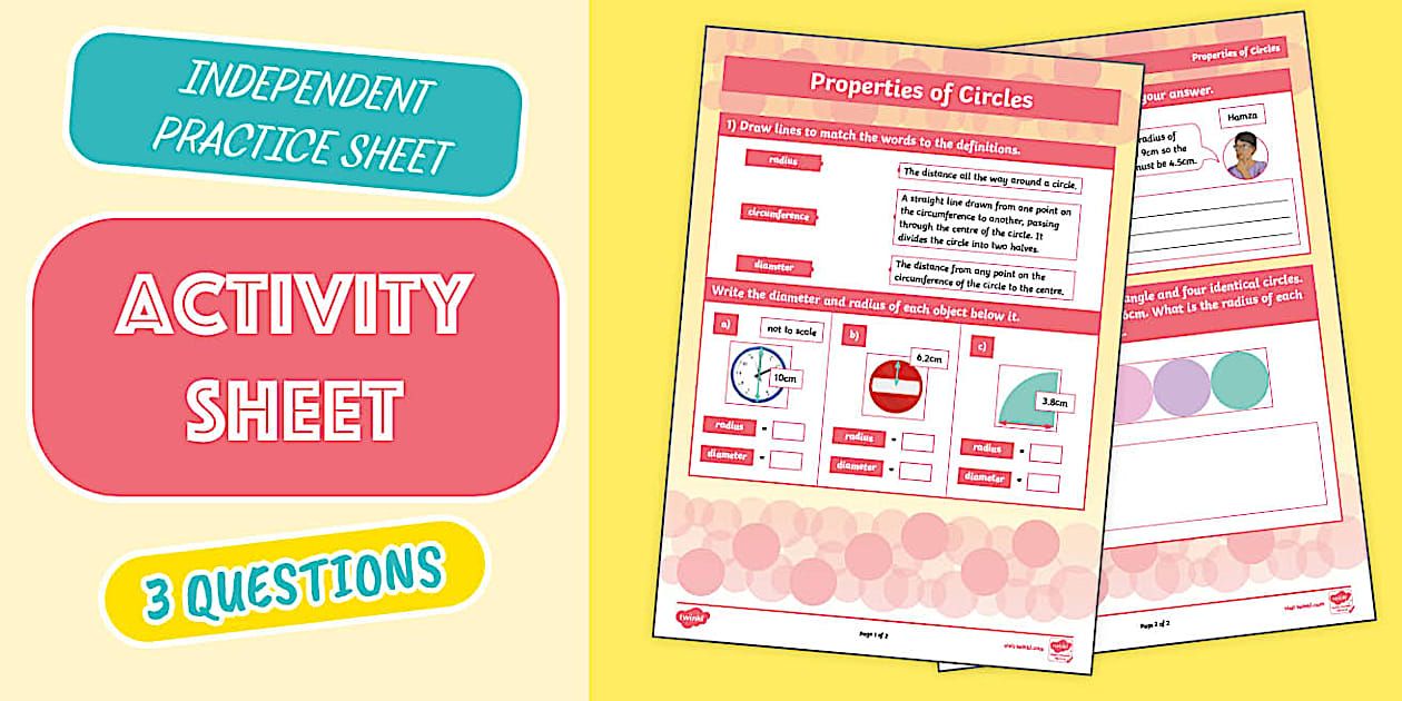 👉 * NEW * Properties of Circles Worksheet - KS2 - Twinkl