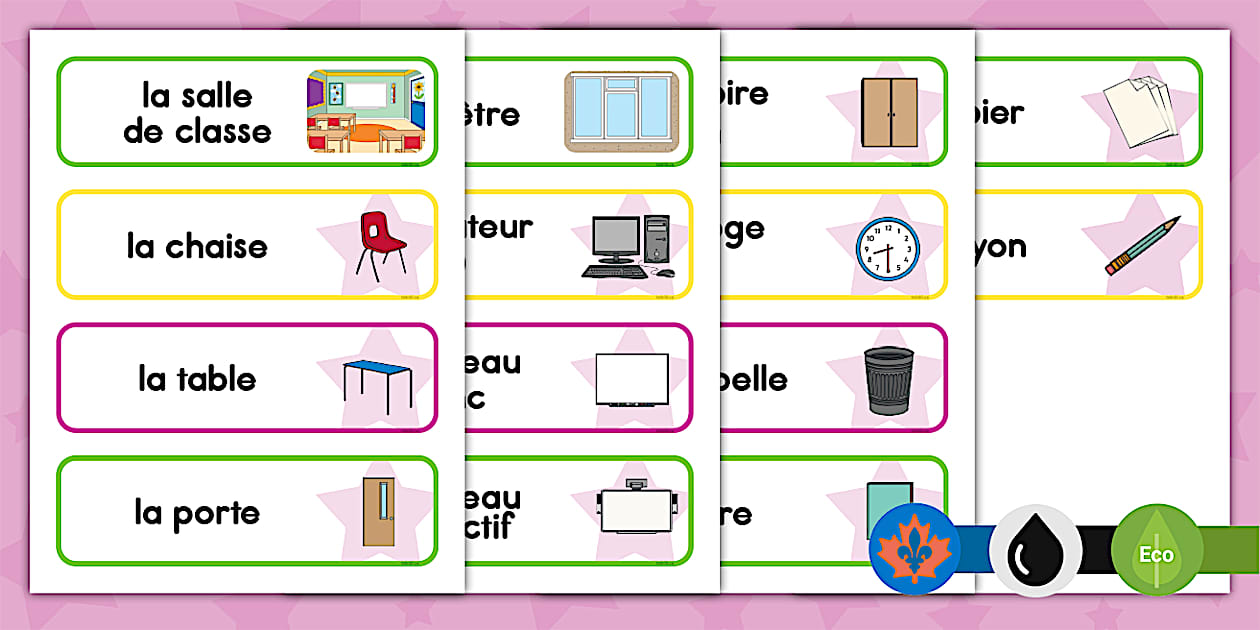 French Classroom Decor Labels | Twinkl (professor feito)