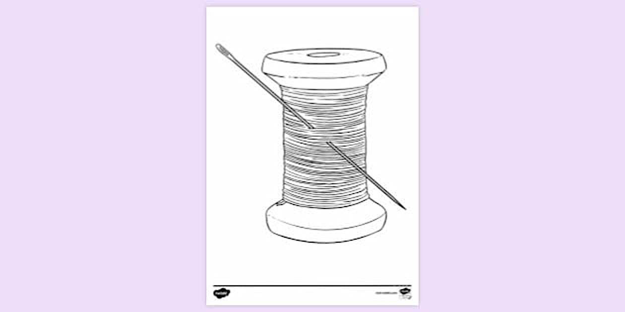Thread Bobbin Cotton Reel Colouring Sheet - Twinkl Resource