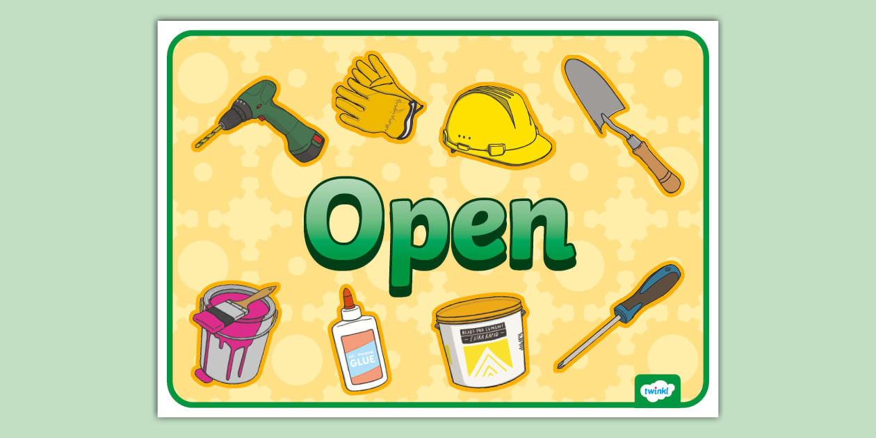 DIY Shop Role Play Pack Open Sign (teacher made) - Twinkl