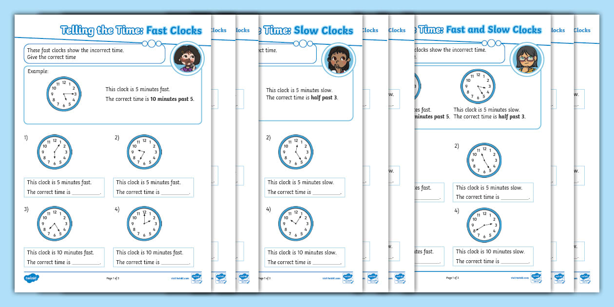 👉 Fast and Slow Clocks Worksheet Pack (Teacher-Made)