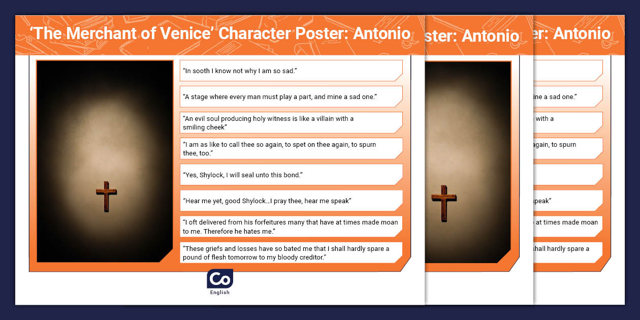 'The Merchant of Venice' Character Poster: Antonio - Twinkl