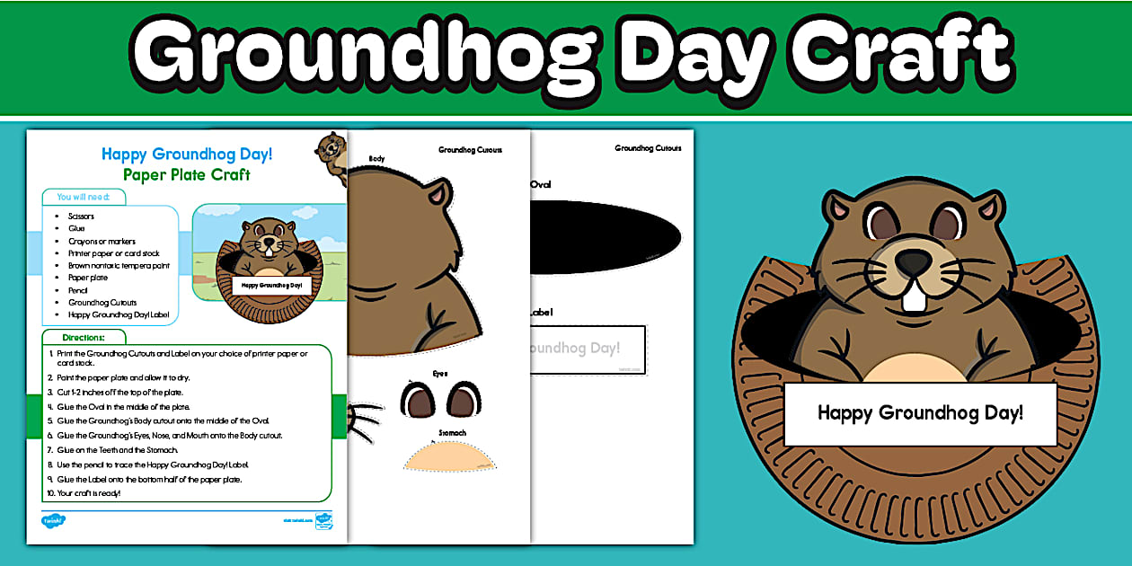 Happy Groundhog Day! Paper Plate Craft