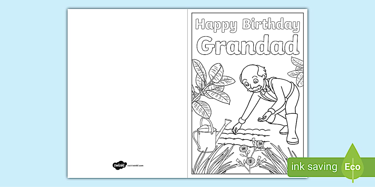 Happy Birthday Grandad Card (Hecho por educadores) - Twinkl