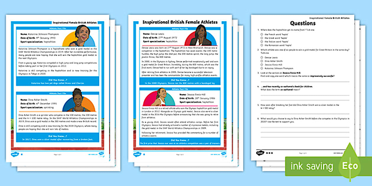 LKS2 Inspirational British Female Athletes Differentiated Reading