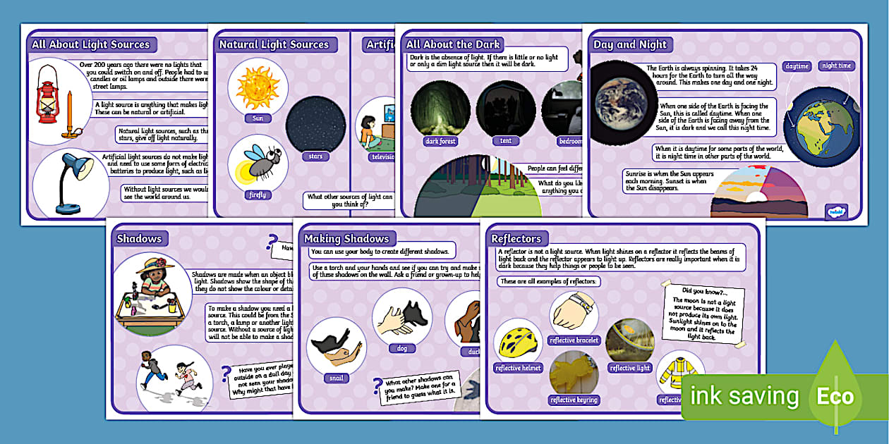 EYFS All About Light and Dark Fact Files (teacher made)