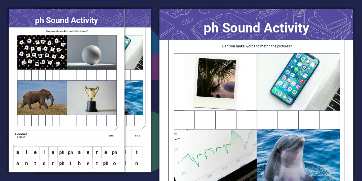 Reinforcing Sounds: 'ph' Cut and Stick Activity - Twinkl
