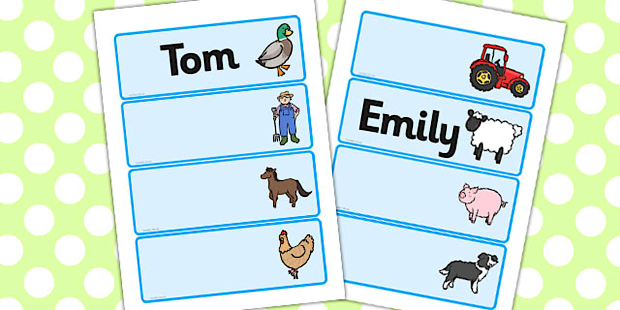 Farmer And Duck Editable Drawer Peg Name Labels - Twinkl