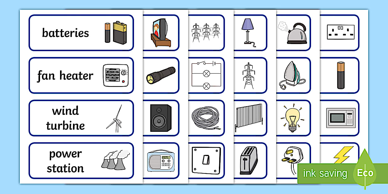 Electricity Word Cards | Primary | Science (teacher made)