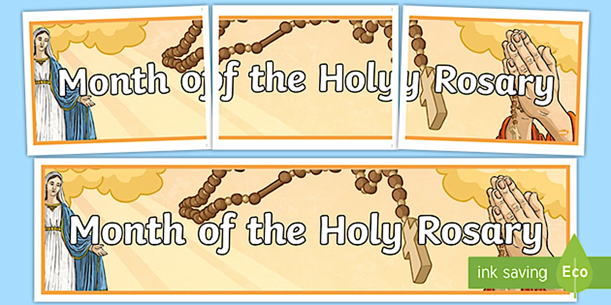 Holy Rosary Banner | Christian Teaching Resource | Twinkl