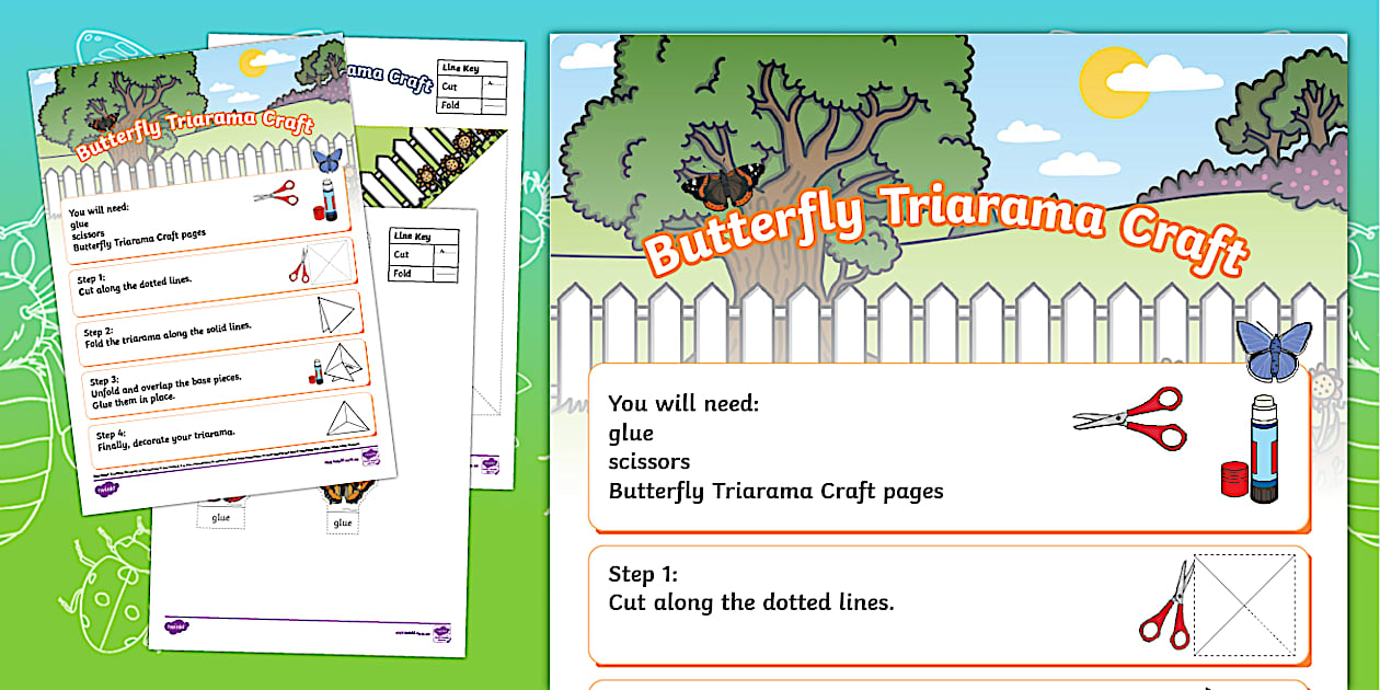 Butterfly Triarama Craft - Twinkl Australia (Teacher-Made)