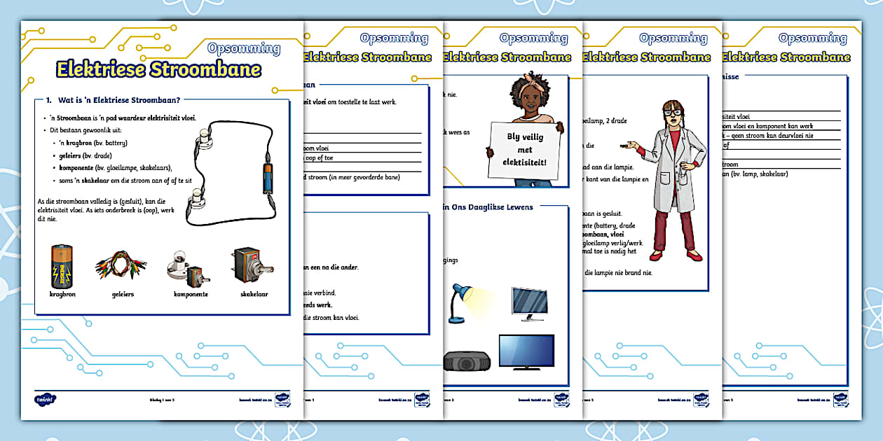 Elektriese Stroombane Opsomming (teacher made) - Twinkl