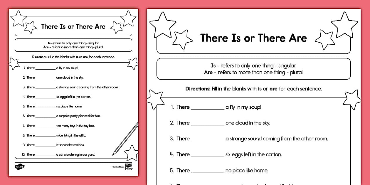 Second Grade There Is or There Are Grammar Worksheet