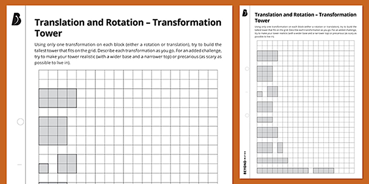 👉 Translation and Rotation - Transformation Tower | KS3 Maths