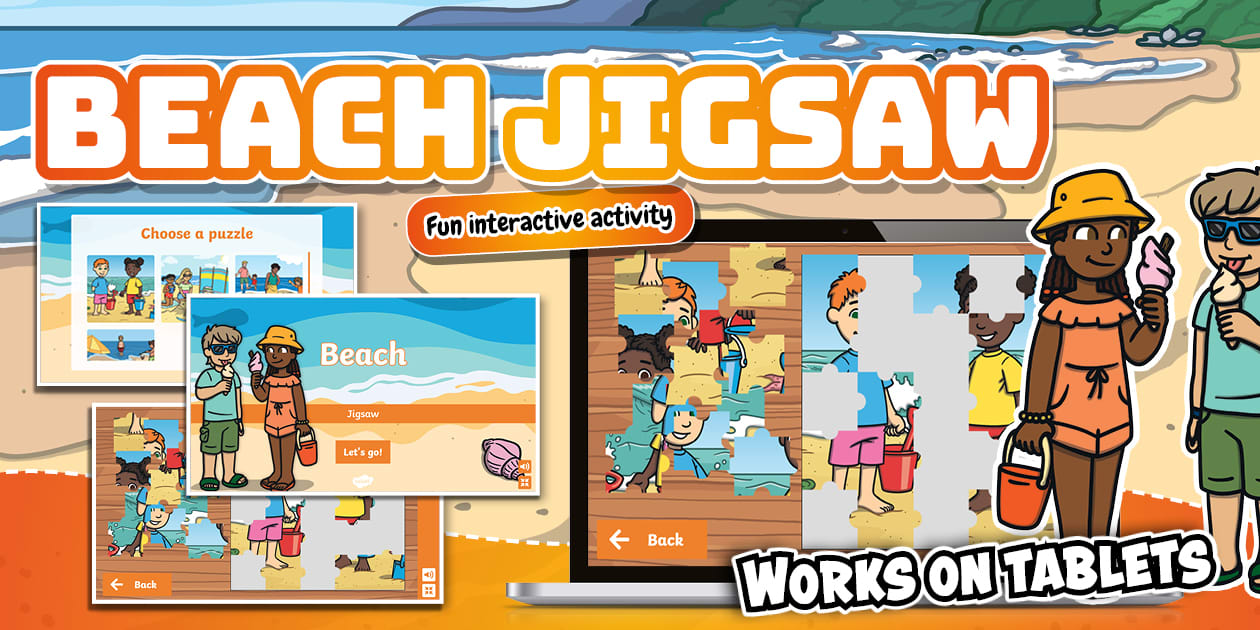 Beach Interactive Jigsaw Puzzle - Twinkl