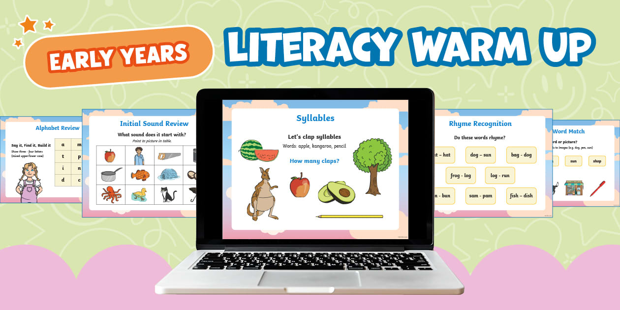 Early Years Literacy Warm-Up PowerPoint