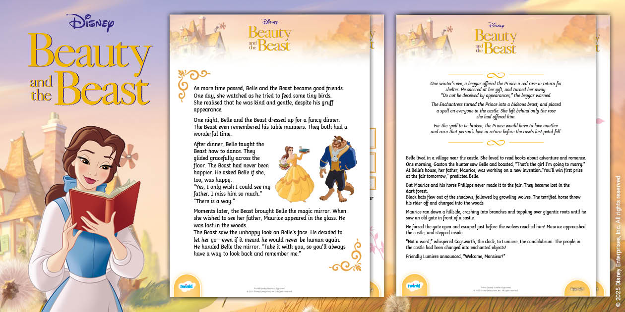 Beauty and the Beast: Reading Comprehension Pack