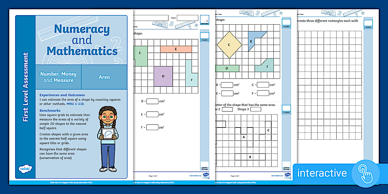 Interactive PDF: First Level Numeracy Assessment - Area