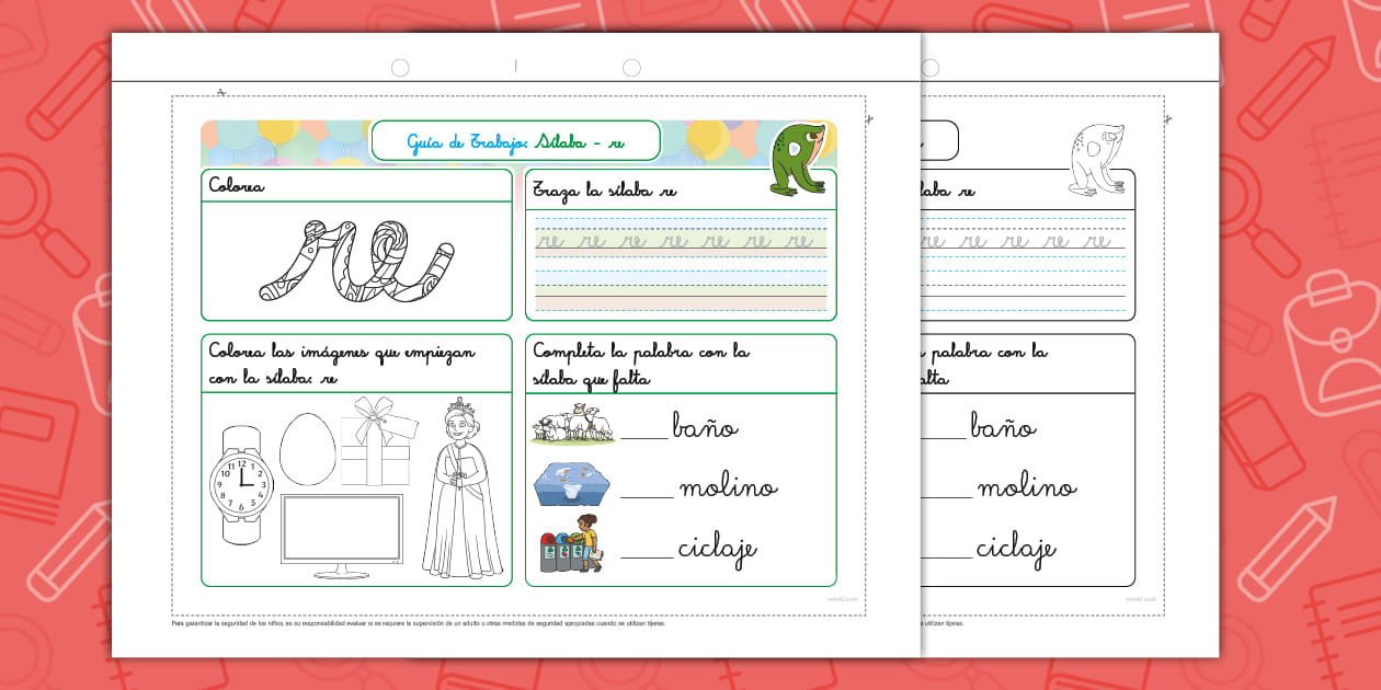 Guía de Trabajo: Sílaba - re - Twinkl Chile - Twinkl
