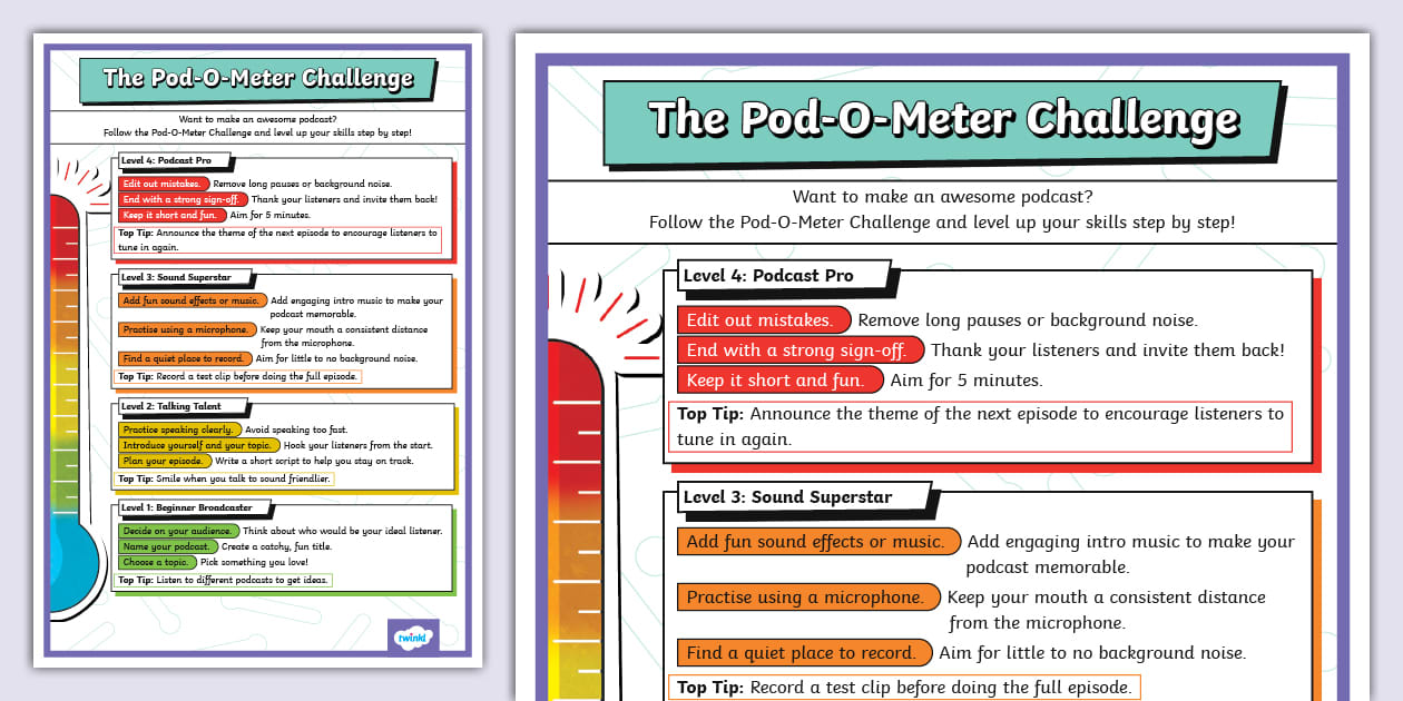The Pod-O-Meter Challenge - Podcast Checklist for Children