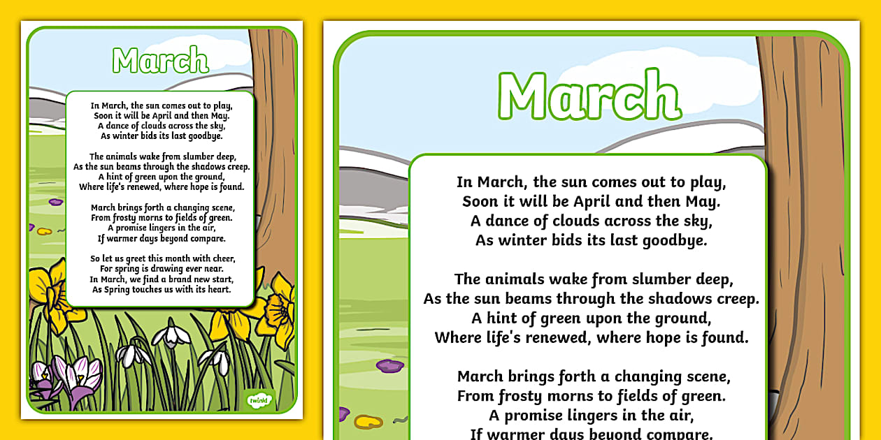 March Poem Display Poster - KS1 | Twinkl (teacher made)
