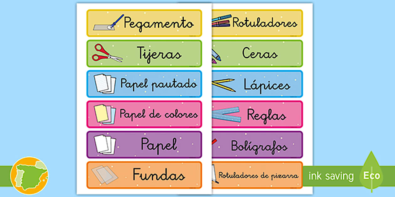Etiquetas: Material escolar