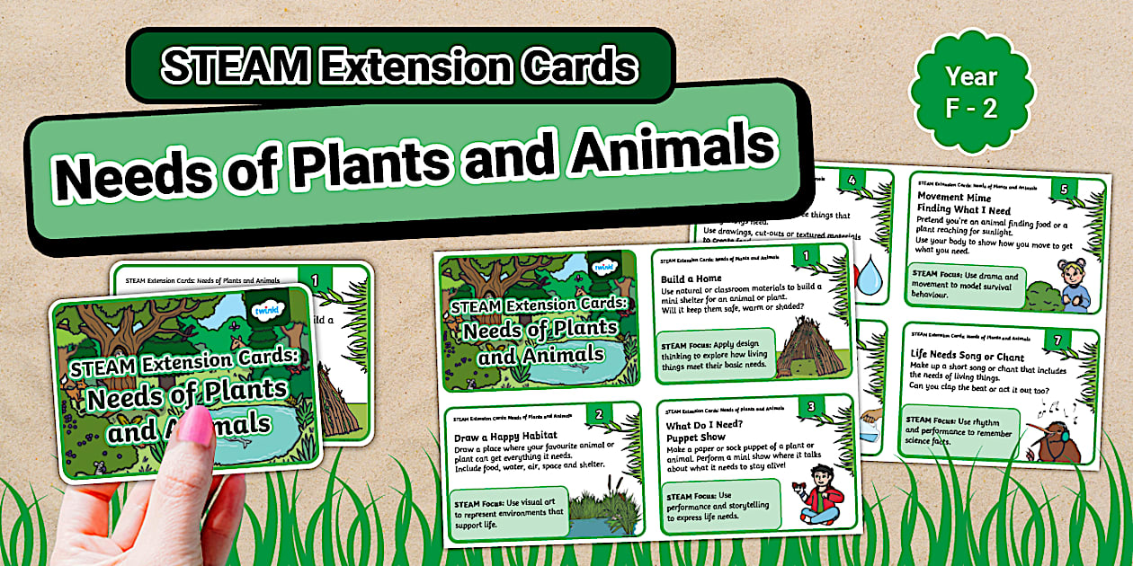 STEAM Extension Cards: Needs of Plants and Animals - Twinkl
