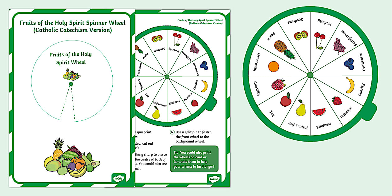 Fruits of the Holy Spirit Spinner Wheel (Catholic Catechism Version)