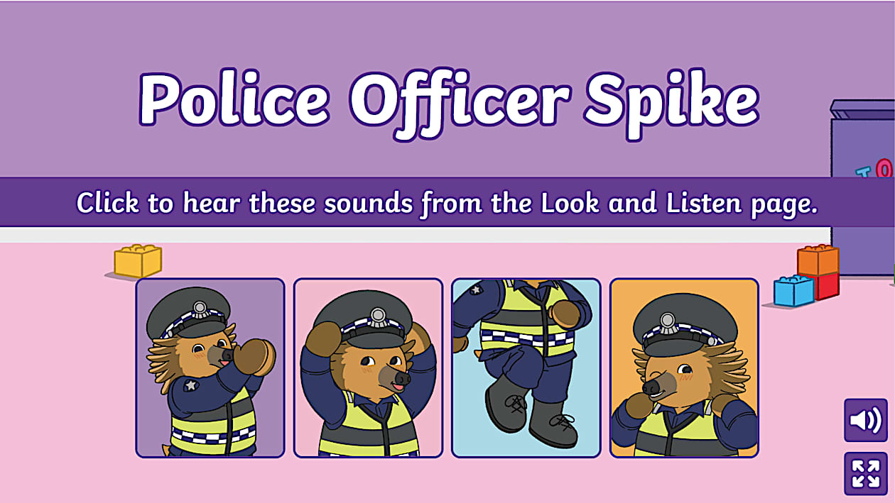 Rhino Readers: Police Officer Pine - Look and Listen Activity