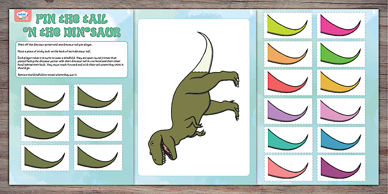 Pin the Tail on the Dinosaur | Twinkl Party (teacher made)