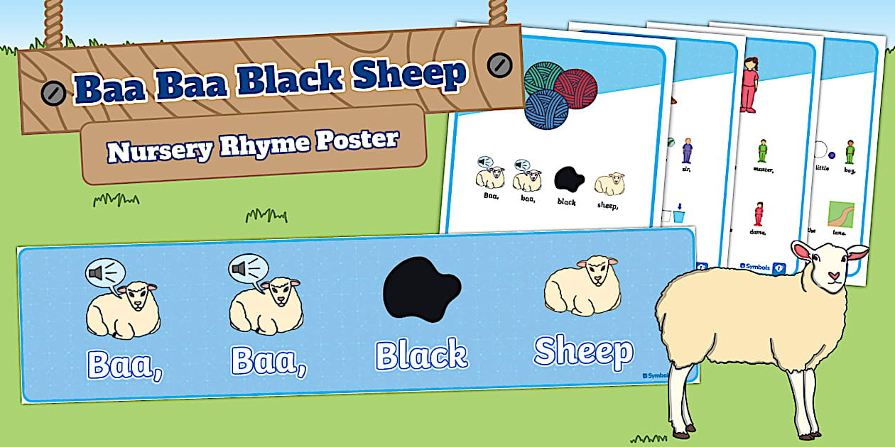 Twinkl Symbols: Baa Baa Black Sheep Nursery Rhyme Poster