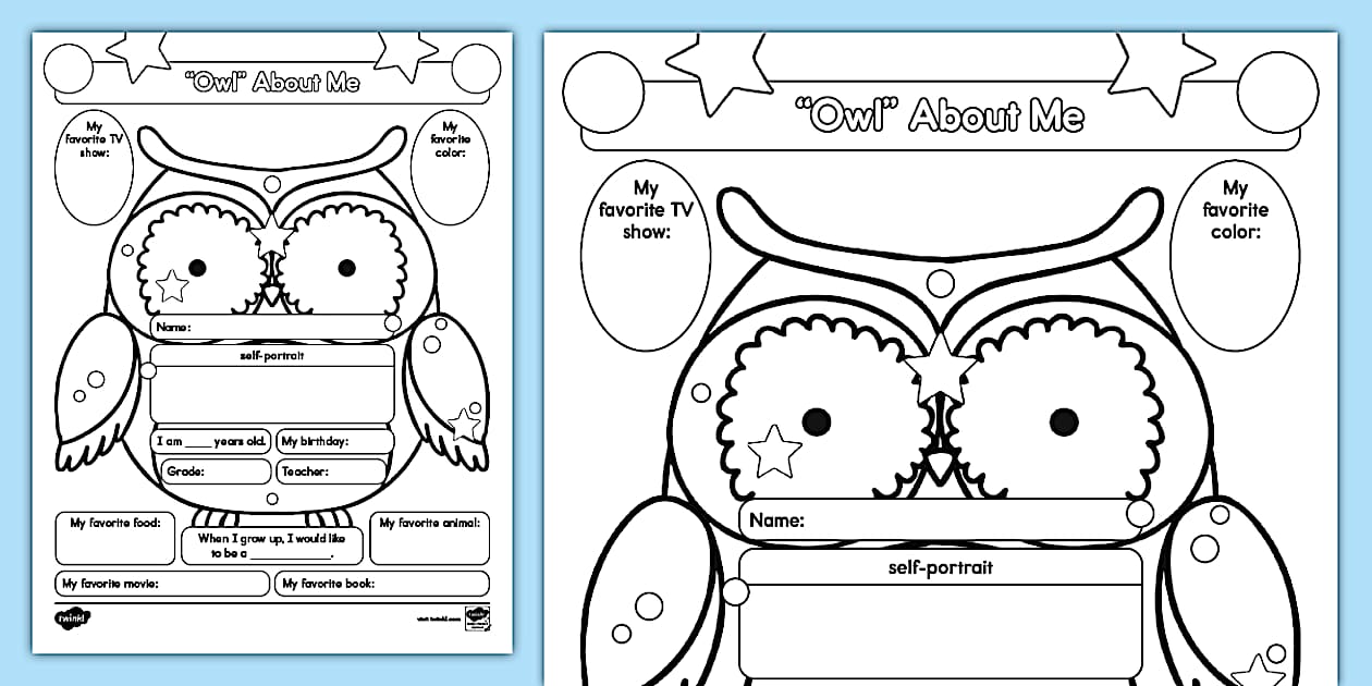 All About Me Owl Worksheet (Teacher-Made) - Twinkl