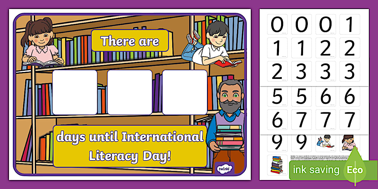 International Literacy Day Countdown Display Poster