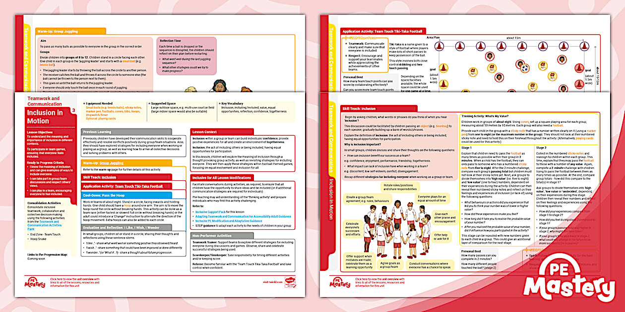 PE Mastery: Y6/7 Teamwork and Communication L3 - Inclusion