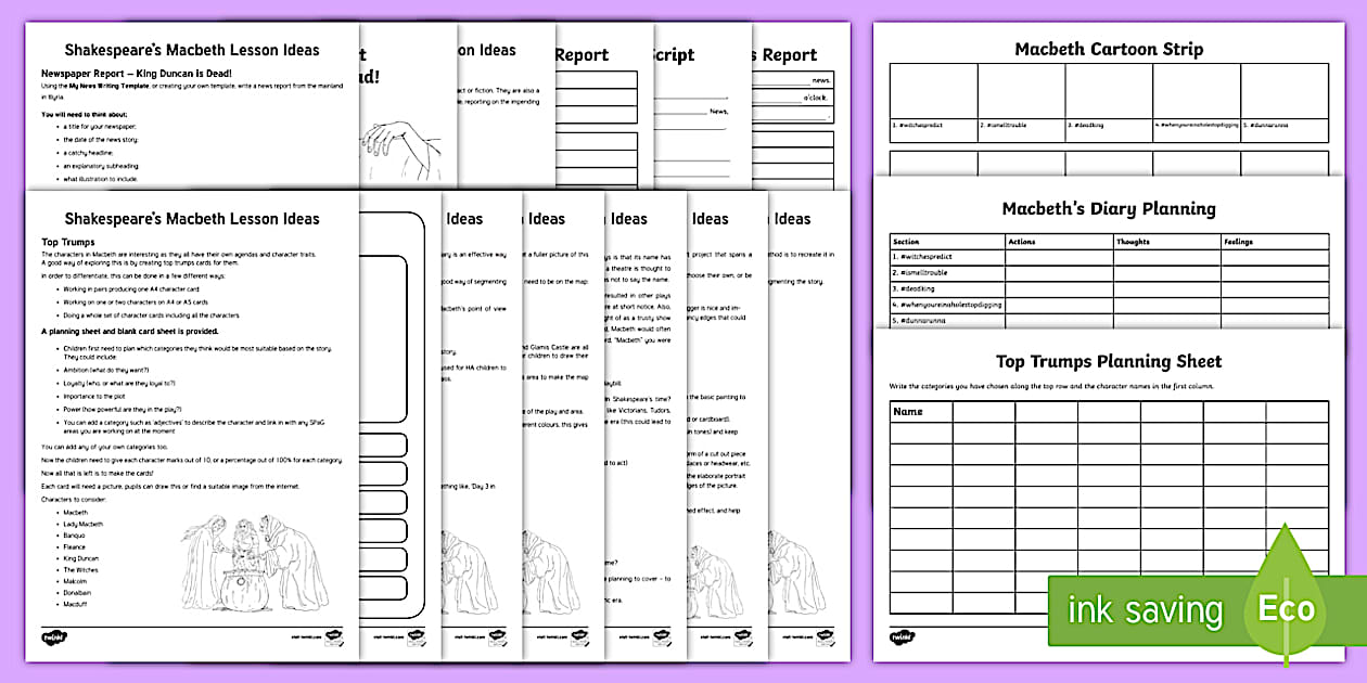 Shakespeare's Macbeth Lesson Plans, Ideas and Resources