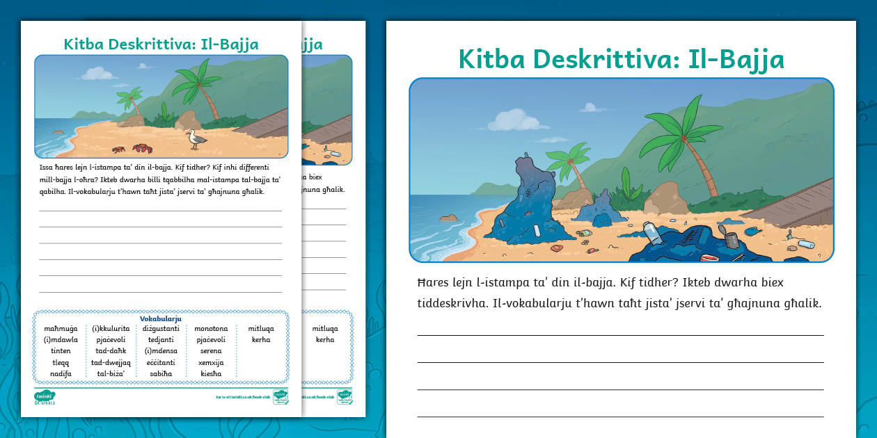 Kitba Deskrittiva: Il-Bajja (teacher made) - Twinkl