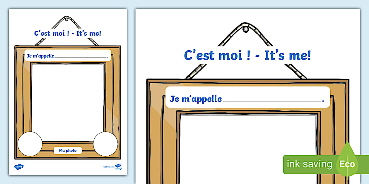 C'est moi ! - It's me! | C'est Moi French Worksheet - Twinkl