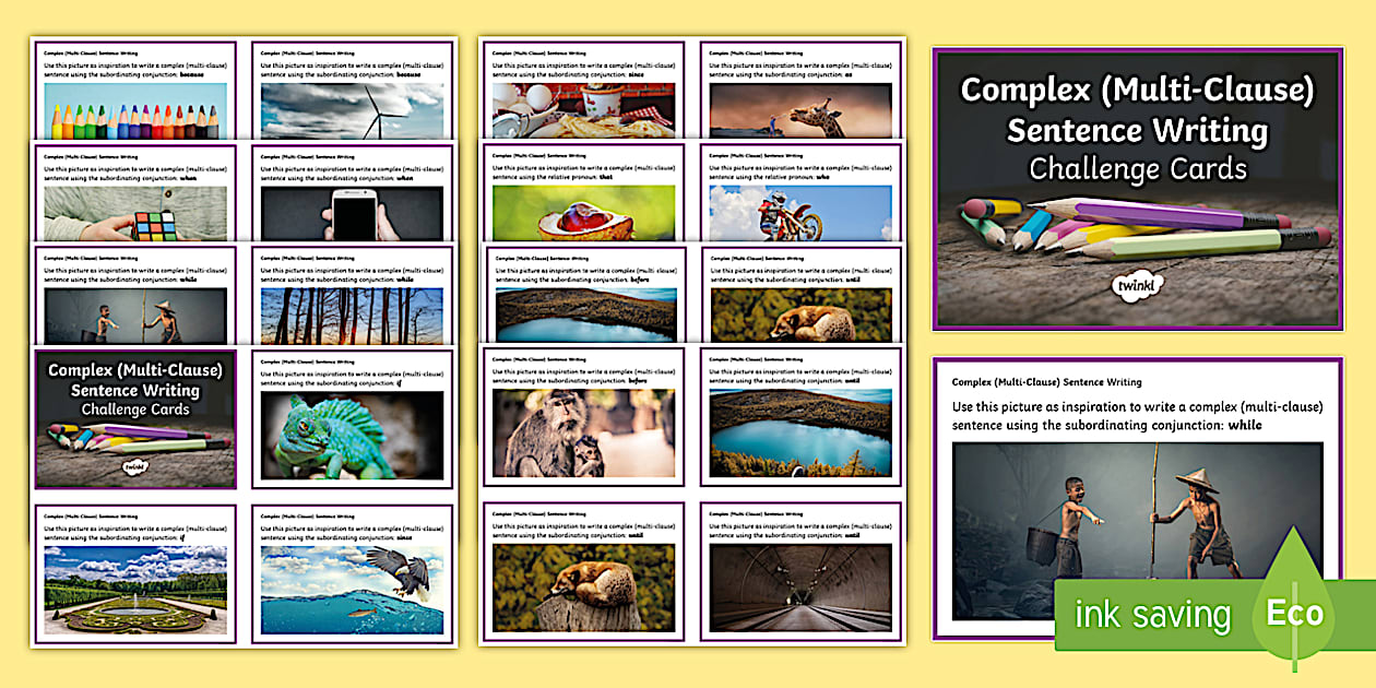 Writing Complex Sentences - Challenge Cards Activity